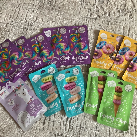 Candy shop | Skincare | Colorful Candy Shop Face Masks Set Of 4 Masks ...